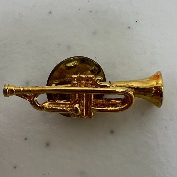 Jewelry | Trumpet Pin Gold Tone Small Lapel Tie Tack Hat Music ...